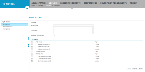 Create a lesson block