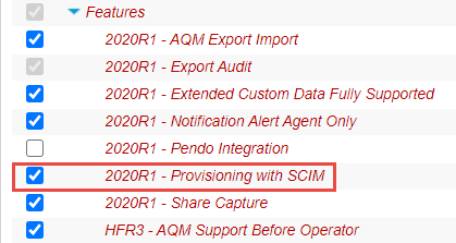 Prerequisite: Enable the 2020R1 - Provisioning with SCIM license